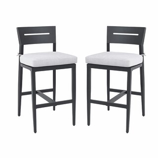 Modern Outdoor Bar Stool - Sunbrella Cushion - Adjustable Foot Pads ...