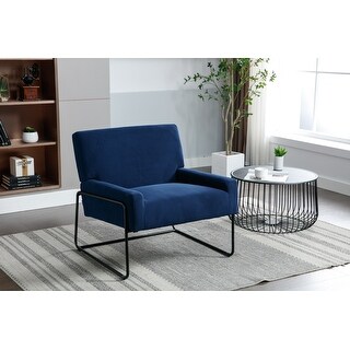 High Density Soft Accent Chair Slant Armchair with Metal Frame for ...
