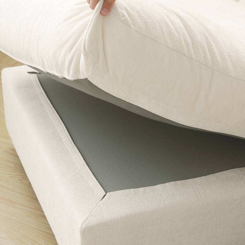 100.5'' V-shape Cloud Corner Sectional Sofa Chenille 5-Piece Modular ...