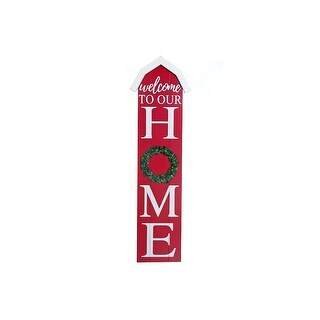 Christmas Barn Shaped Vertical Sign Welcome To Our Home - Bed Bath ...