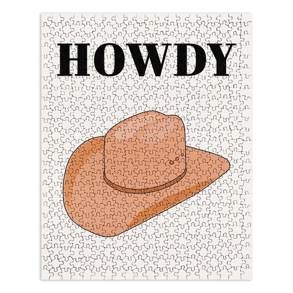 Daily Regina Designs Howdy Cowboy Hat Neutral Beige Puzzle - Bed Bath ...
