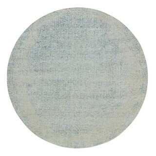 Shahbanu Rugs Gray with Touches of Blue Modern Jacquard Hand Loomed ...