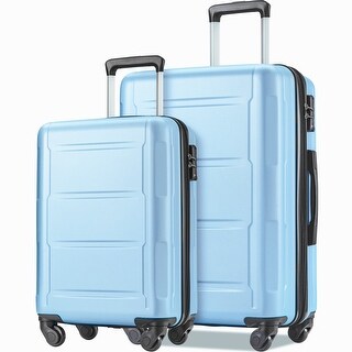Light Blue Luggage Sets Expandable Suitcase Lightweight Trunk Sets ...