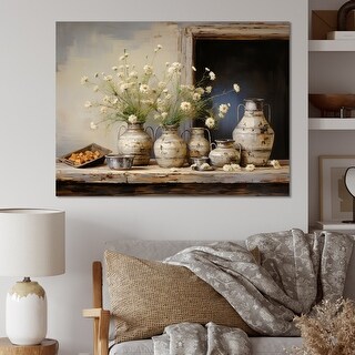 Designart "Flower Herbs Farmhouse Still Life " Floral Herbs - Bed Bath ...