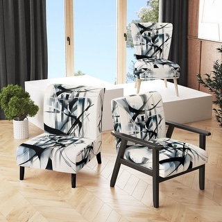 Designart "Abstract Neutral XII" Upholstered Modern Geometric Accent ...