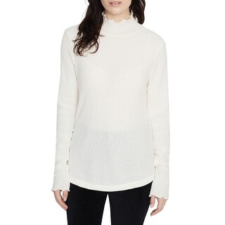 Sanctuary Women's Pearla Waffle Textured Mock Turtleneck Sweater White ...