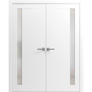 Solid French Double Doors 36 x 80 inches | Planum 0660 Painted White ...