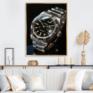 Designart "Luxury Watch The Silver Second" Watches Framed Canvas Prints ...