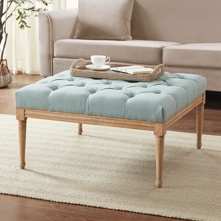 Martha Stewart Bonnieville Upholstered Button Tufted Accent Ottoman ...
