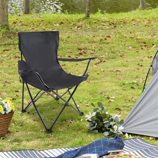 Portable Foldable Camping Chair Armchair With Cup Holder Carry Bag ...