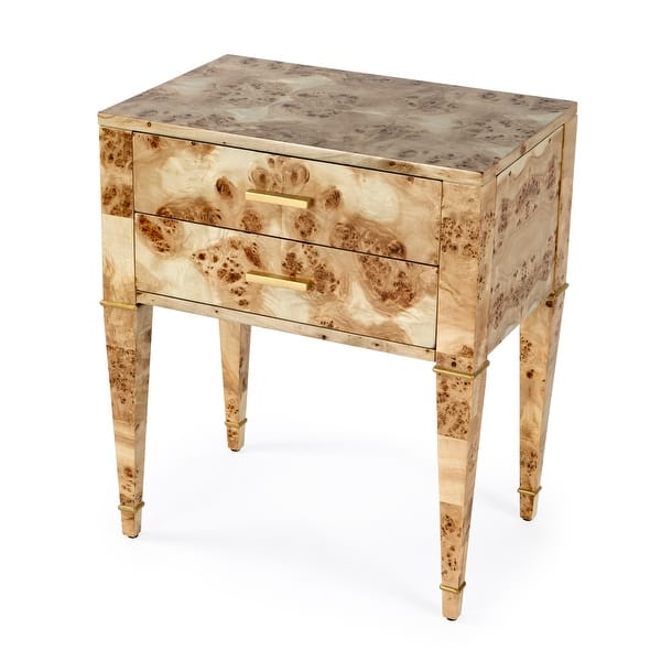 Kai 2 Drawer Burl Wood End Table - Bed Bath & Beyond - 37361884