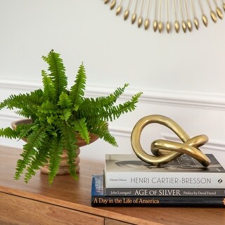 9" Metal Knot Sculpture Contemporary Abstract Metallic Gold Decorative ...