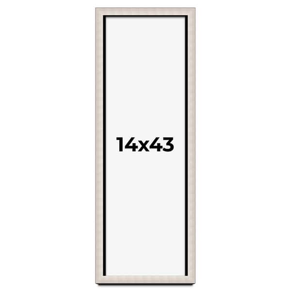 14x43 Shadow Box Frame Silver Real Wood Contemporary Shadowbox Display ...