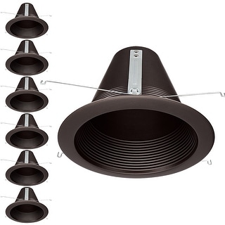 6 Pack 6" Recessed Light Baffle Trim, Full Metal, Anti-Glare Ceiling ...