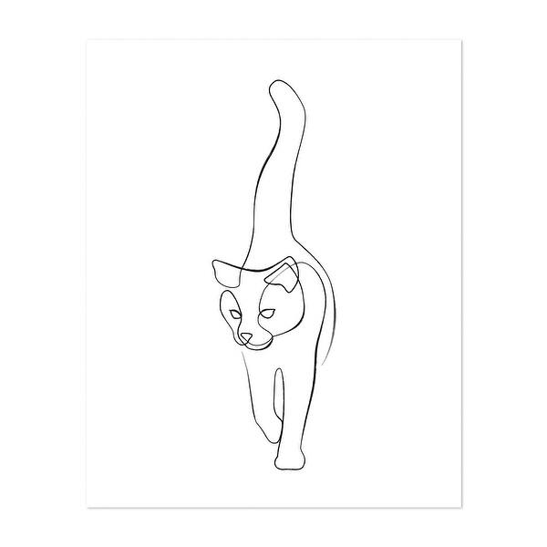 Cat In One Brush Stroke Line Drawings Animals Art Print/Poster - Bed ...
