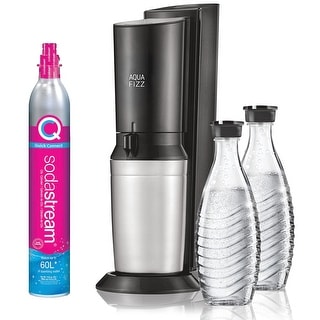Aqua Fizz Sparkling Water Machine (Black) with Co2 & Glass Carafes ...