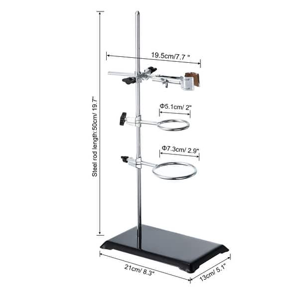 1x Lab Stand Set Laboratory Stand Support w Flask Clamp & Retort Rings ...