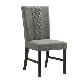 Nicole 26 Inch Side Chair Set of 2, Wood Frame, Fabric Upholstery, Gray ...