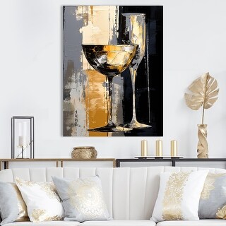 Designart "Champagne Collage With Glasses" Champagne Wall Art - Bed ...