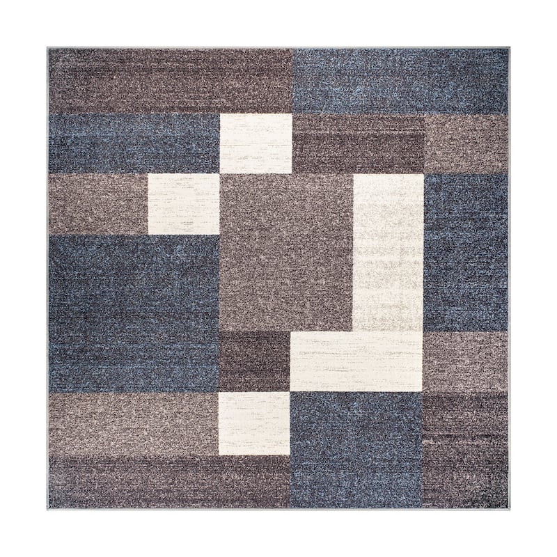 World Rug Gallery Modern Boxes Design Non-slip (Non-skid) Area Rug ...