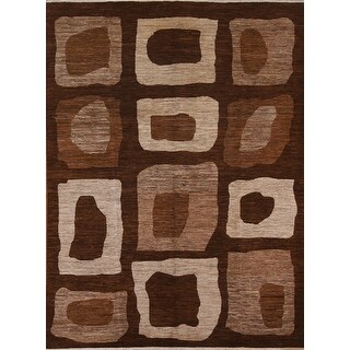 Dark Brown Abstract Gabbeh Kashkoli Modern Wool Area Rug Hand-knotted ...