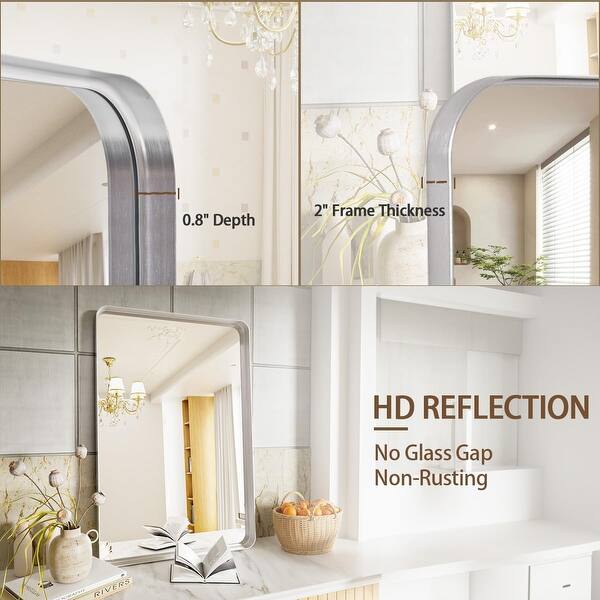Bathroom Mirror 30x48 inch, Silver Gorgeous Deep Frame Wall Mirror ...
