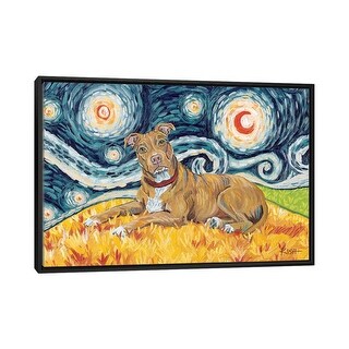 iCanvas "Pit Bull On A Starry Night Tan" by Gretchen Kish Serrano ...