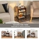 2-Tier Side Table Set - Industrial End Table with Open & Mesh Storage ...