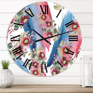 Designart 'Red Aster and Acorn Bouquet' Modern wall clock - Bed Bath ...
