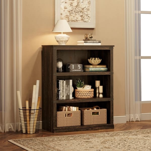 3 Tier Bookcase, Farmhouse Book Shelf with Storage - On Sale - Bed Bath ...