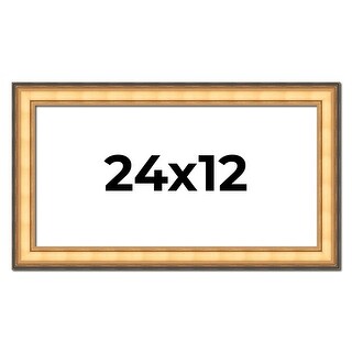 24x12 Frame Gold Plein Aire Solid Wood Picture Frame Width 2 Inches ...