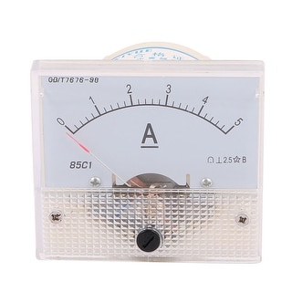 DC 0-5A Rectangle Panel Meter Current Analogue Analog Ammeter Tester ...