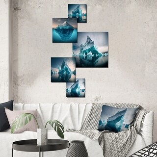 Designart "North Atlantic Blue And White Iceberg II" Coastal Metal Wall ...