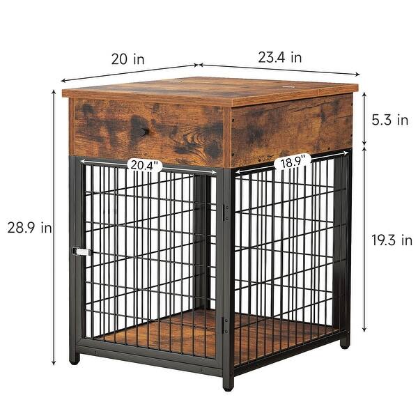 Wooden Dog Crate Table Chew-Proof with Drawer - Bed Bath & Beyond ...