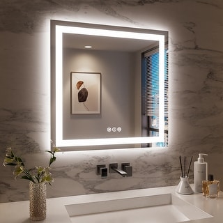 36x36 Inch Frameless LED Bathroom Mirror,Smart Mirror - Bed Bath ...