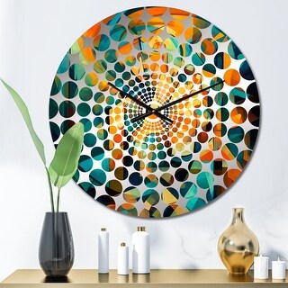 Designart "Abstracting The Cubist Form V" Orange Abstract Cubism Clocks ...
