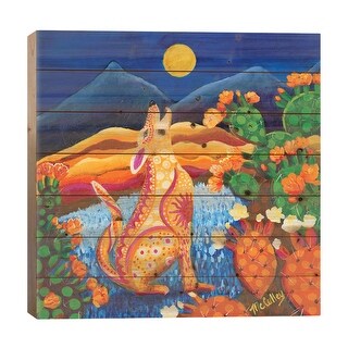 Croonin Coyote Print On Wood by Debbie McCulley - Multi-Color - Bed ...