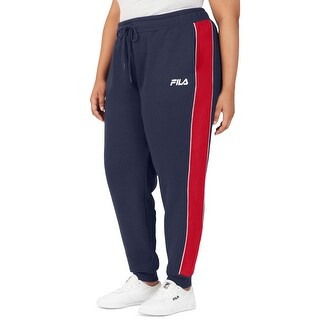 Fila Women's Vigor Mid Rise Colorblocked Fleece Joggers Blue Size 4X ...
