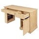 55" Fluted Executive Desk Home Office Desk with Power Outlet, Pegboard ...