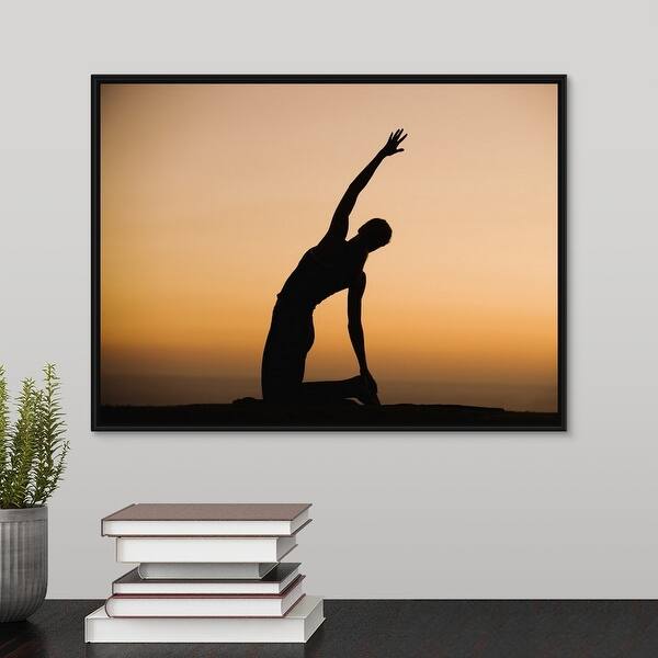 silhouette of someone stretching