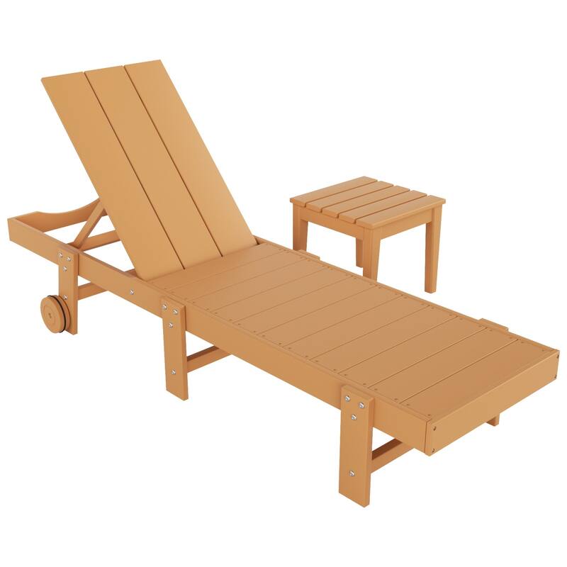 Shoreside Modern Poly Eco-Friendly All Weather Reclining Chaise Lounge ...