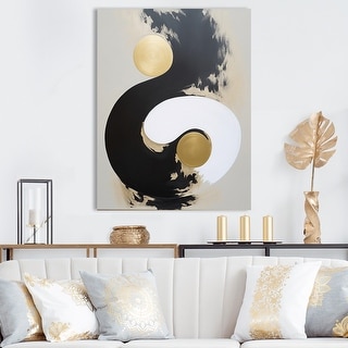 Designart "New Gold Balance X" Abstract Painting Canvas Prints - Bed ...