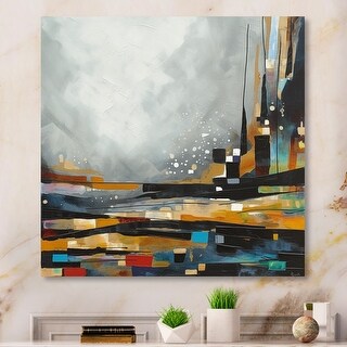 Designart "Beyond Nature I" Abstract Landscape Canvas Wall Art - Bed ...