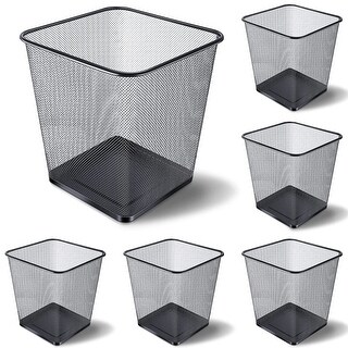 6 Pack Mesh Trash Can, 5 Gallons Wire Trash Can Metal Mesh Waste Basket ...