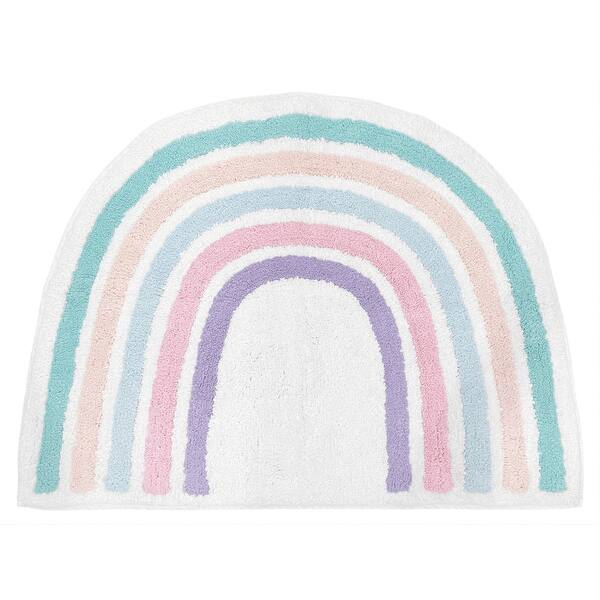 Pastel Rainbow Collection Accent Floor Rug (2'5" x 1'8") - Blush Pink ...
