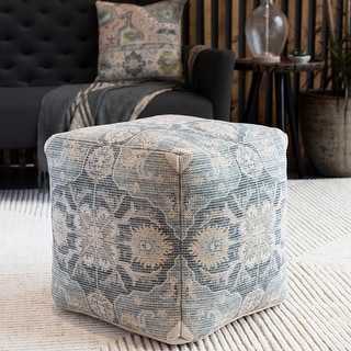 Kware Traditional Floral-Inspired Print Pouf - Bed Bath & Beyond - 36278067