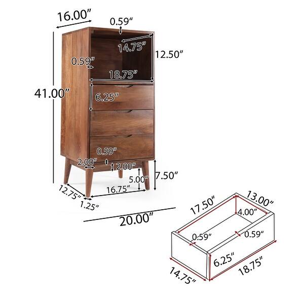 Rabun Indoor Mango Wood Handcrafted 3 Drawer Chest by Christopher ...