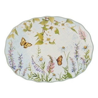 Certified International Easter Meadow 14x10.5-Inch Oval Serving Platter - 14" x 10.5" x 1.25 ...