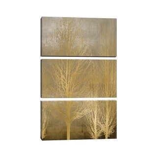 iCanvas "Gold Trees On Brown Panel II" by Kate Bennett 3-Piece Canvas ...