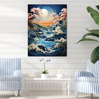 Designart "Teal Orange Iceberg Arctic Majesty" Iceberg Wall Decor - Bed ...